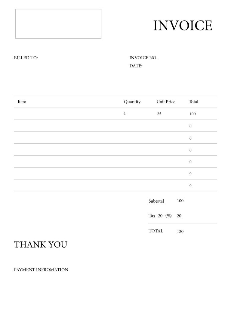 Free Simple Invoice Template - Labourless
